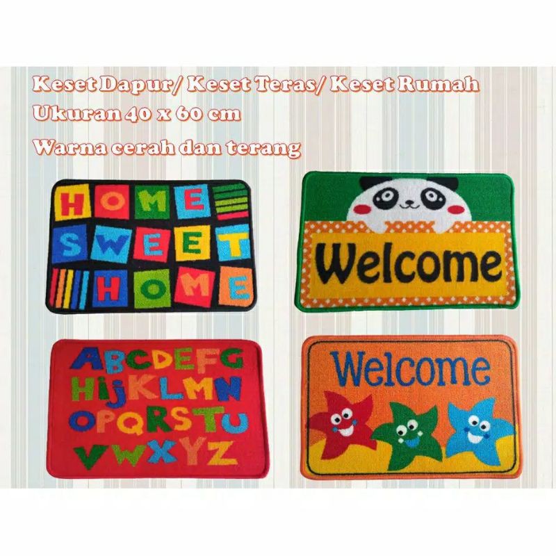 Jual Keset dapur / keset printing / keset teras ukuran 40 x 60 cm ...