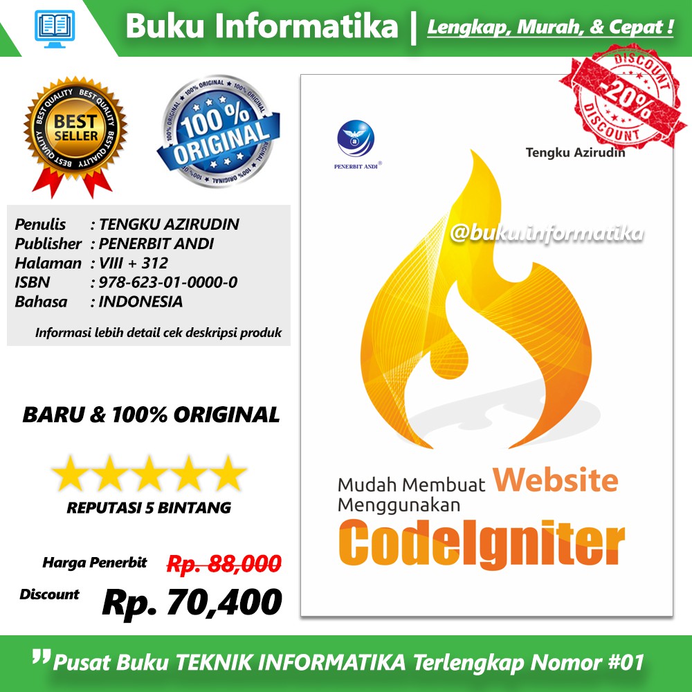 Jual BUKU MUDAH MEMBUAT WEBSITE MENGGUNAKAN CODEIGNITER Indonesia ...
