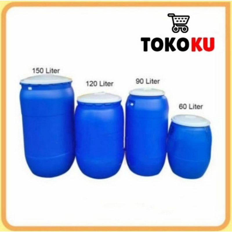 Jual TONG AIR BIRU 90 LITER TUTUP GREEN LEAF/GENTONG AIR 90LITER/EMBER ...