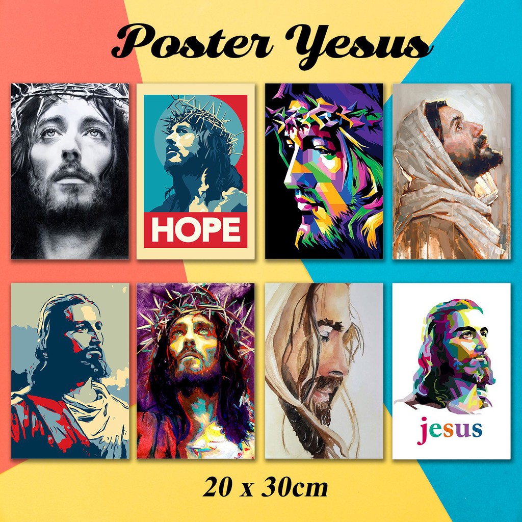 Jual Poster Yesus wall decor hiasan dinding rohani kristen katolik ...