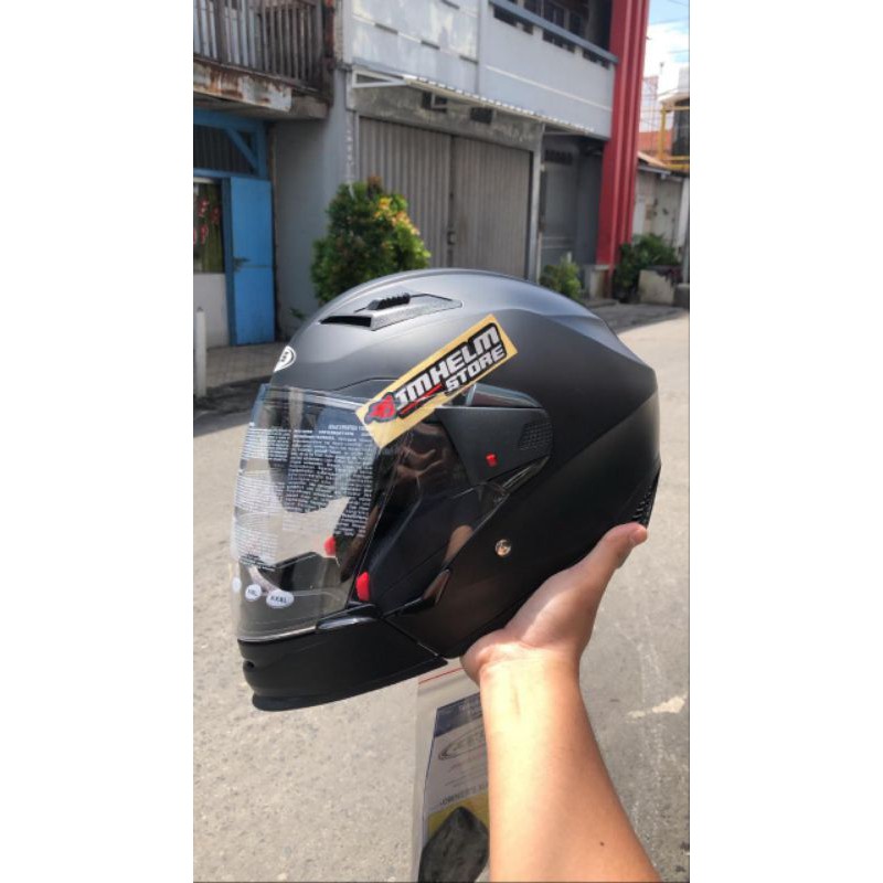 Jual Zeus 611c Matt Black Helm Harian Touring Adventure Hitam Doff ...