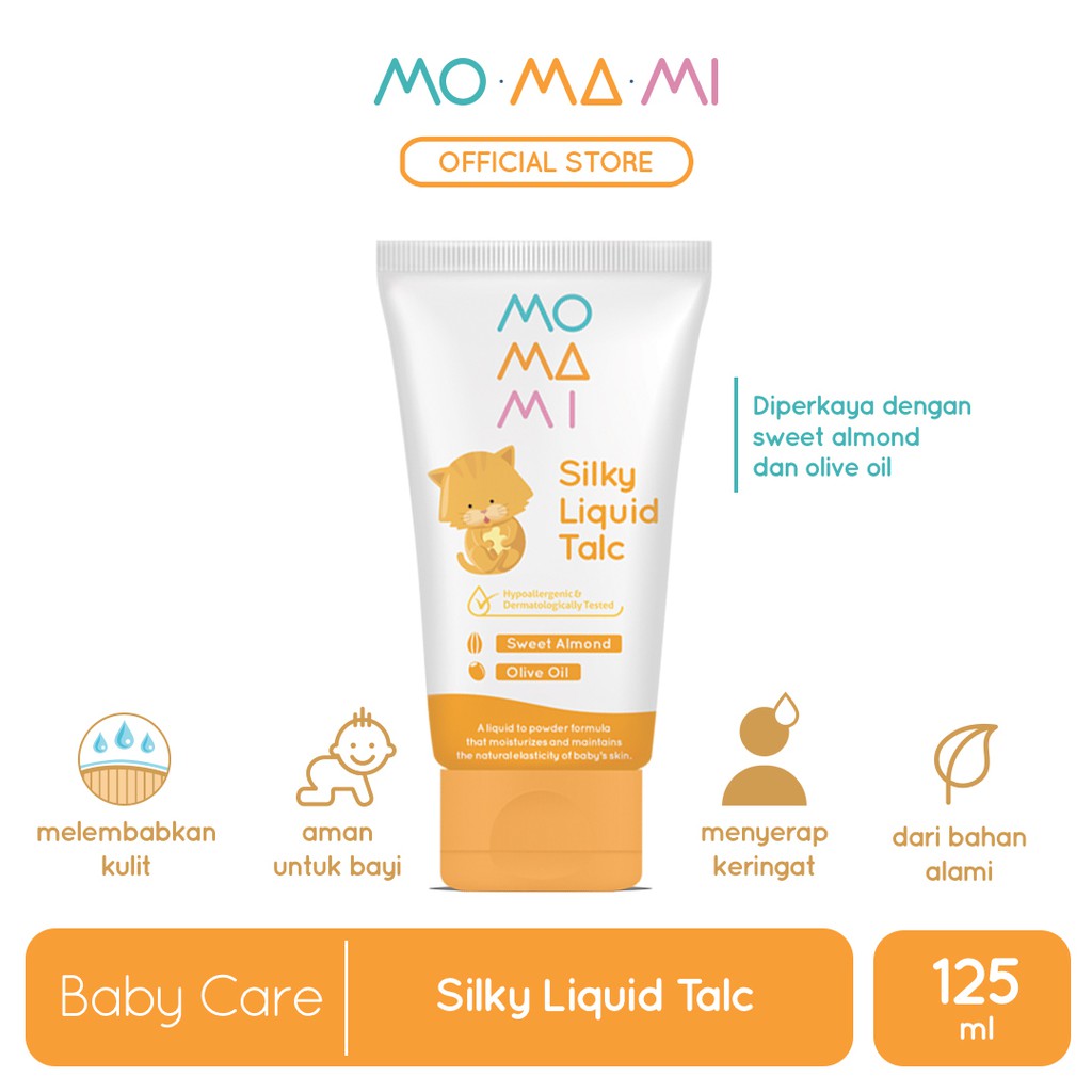 Momami Baby Silky Liquid Talc - Lotion & Cream Bayi (125 mL) | Shopee ...