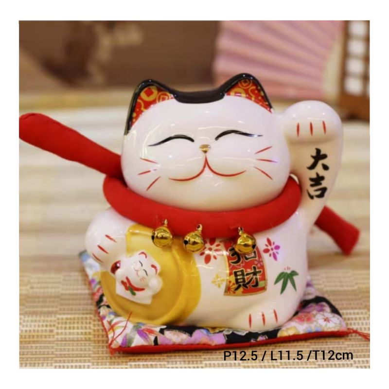 Jual Pajangan kucing hoki keramik /kucing manekineko Indonesia|Shopee ...