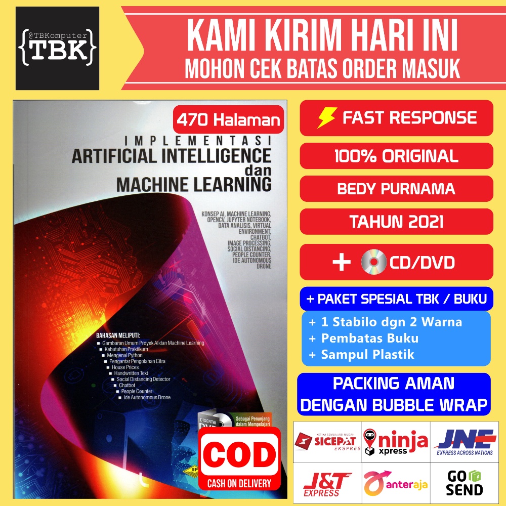 Jual BUKU IMPLEMENTASI ARTIFICIAL INTELLIGENCE DAN MACHINE LEARNING BEDY PURNAMA | Shopee Indonesia