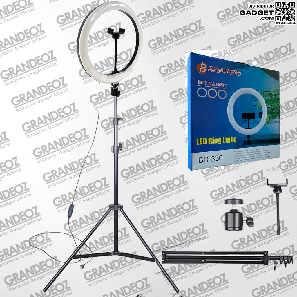 Jual BRAIN POWER Lampu Ring Light 33cm + Holder Smartphone Kamera 12 ...