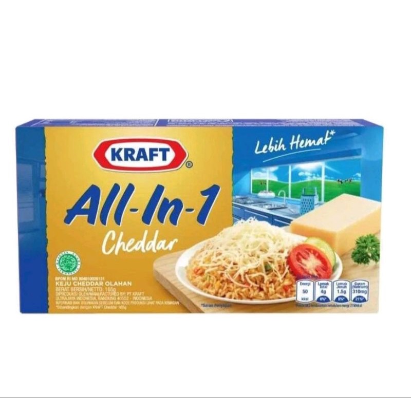 Jual KRAFT CHEDDAR All-In-1 | Keju Cheddar Olahan 160g | Shopee Indonesia