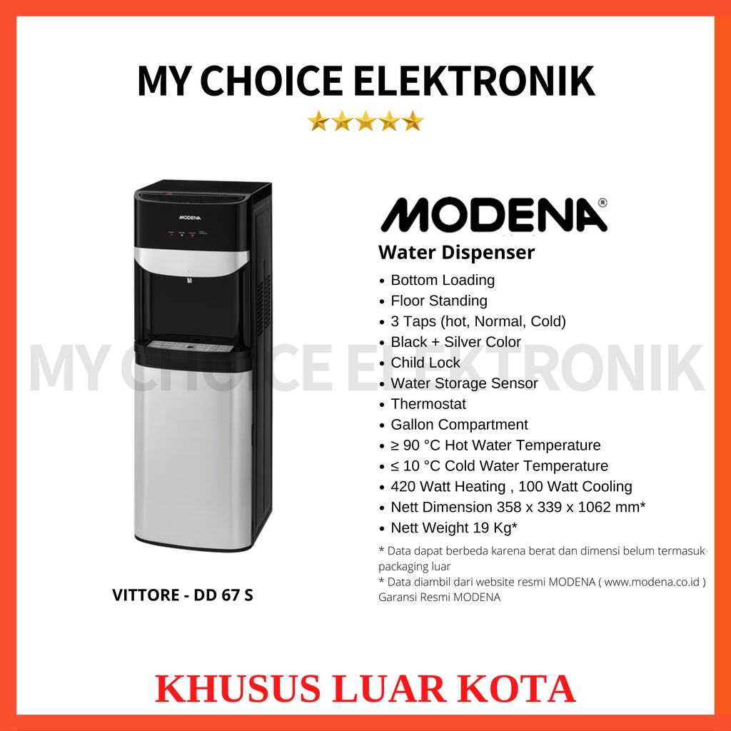 Jual Dispenser Modena DD 67 S / DD67s [Luar Kota] | Shopee Indonesia