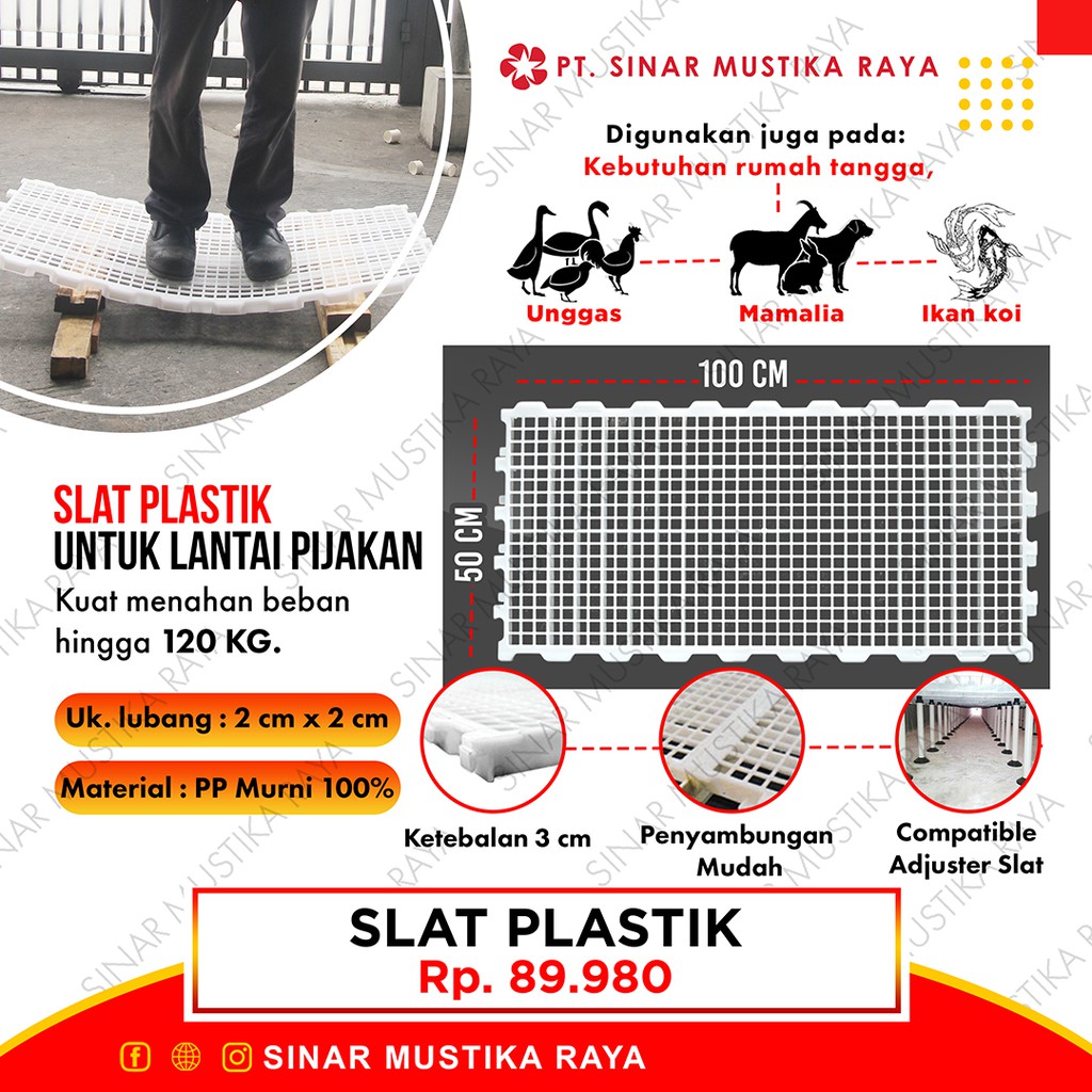 Econo Slat - Lantai Pijakan Plastik - Alat Ternak Ayam Unggas - Peralatan Peternakan Ayam ...