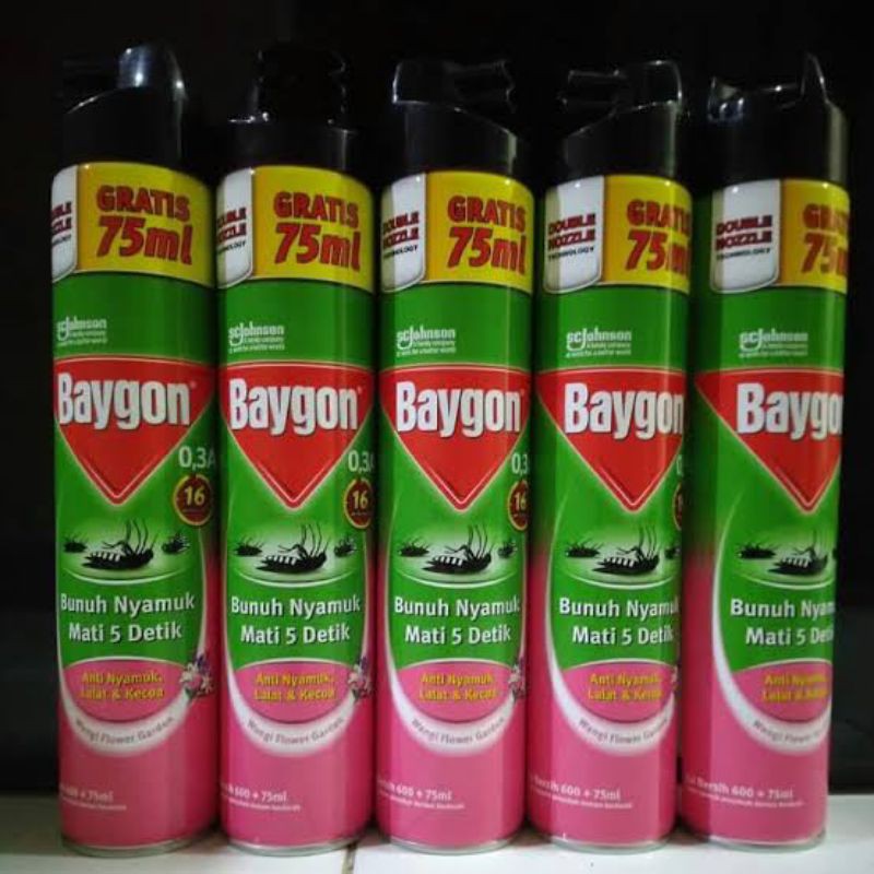 Baygon 600+75ml Insektisida Spray Anti Nyamuk /cherry blossom/Fruity ...
