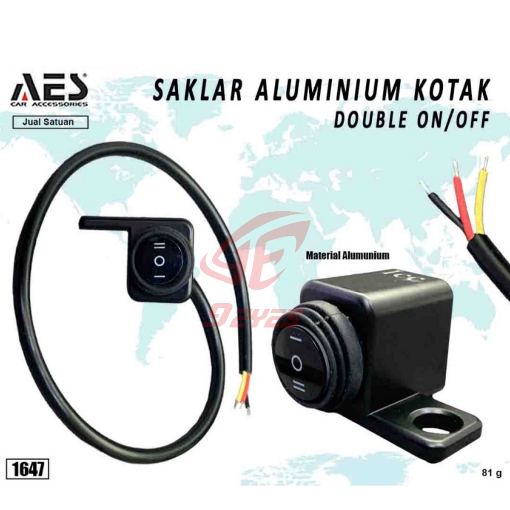 Jual SAKLAR ALUMINIUM KOTAK DOUBLE ON/OFF WATERPROOF | Shopee Indonesia