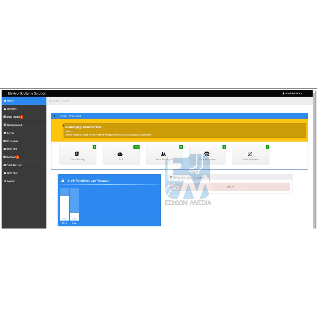Jual Aplikasi Penjualan Kasir Produk Elektronik Berbasis Web PHP ...