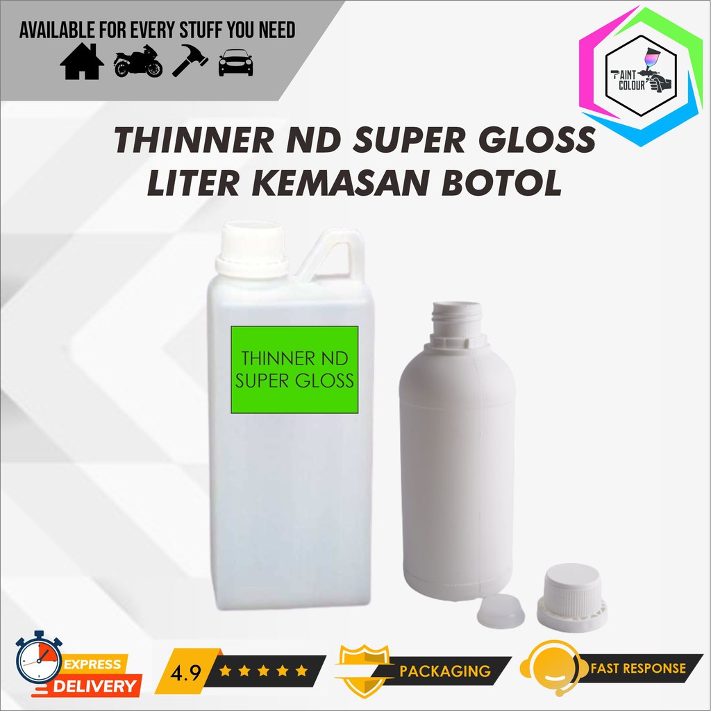 Jual Thinner ND Super Gloss Liter Ecer Kemasan Botol Indonesia|Shopee Indonesia