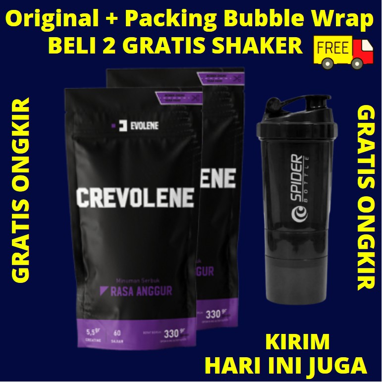 Jual CREVOLENE EVOLENE CREATINE GRAPE ANGGUR 330 GRAM HALAL BPOM PAKET ...