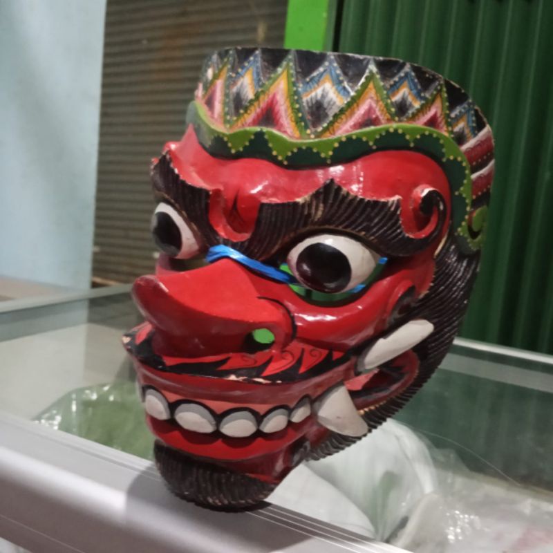Jual TOPENG JANGKRIK GENGGONG MERAH TARI LENGGER KESENIAN JAWA | Shopee ...