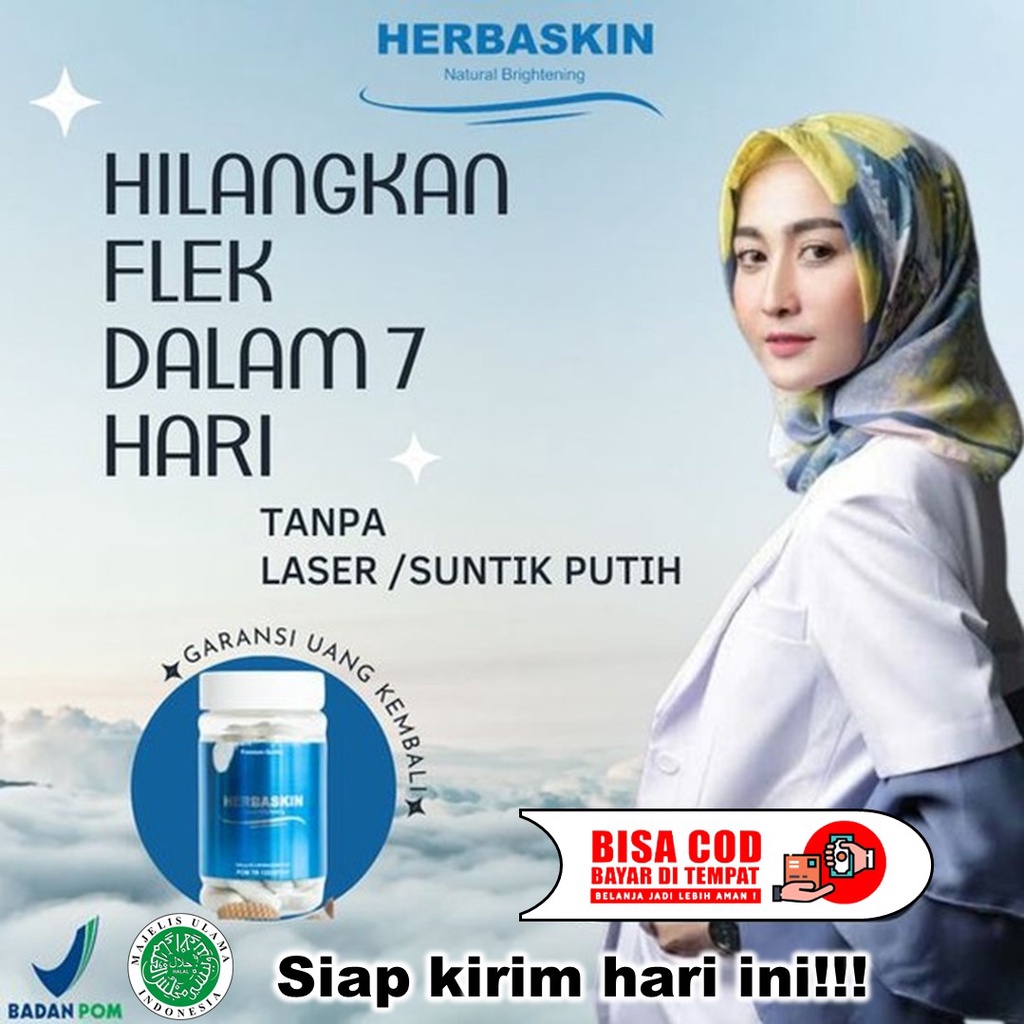 Jual Herbaskin Original 100% Untuk Flek Suplemen Kapsul Pemutih Badan ...