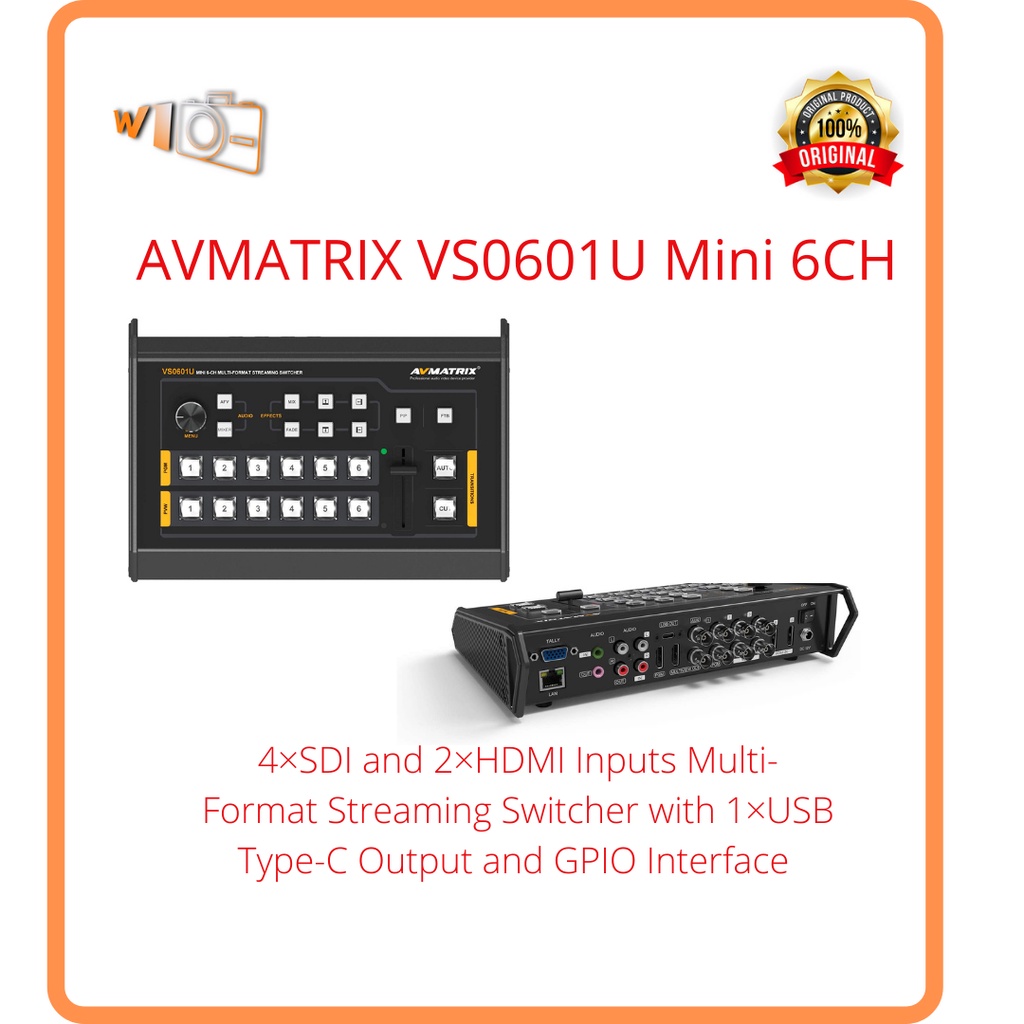 Jual AVMATRIX VS0601U Mini 6CH 4×SDI and 2×HDMI Streaming Switcher ...