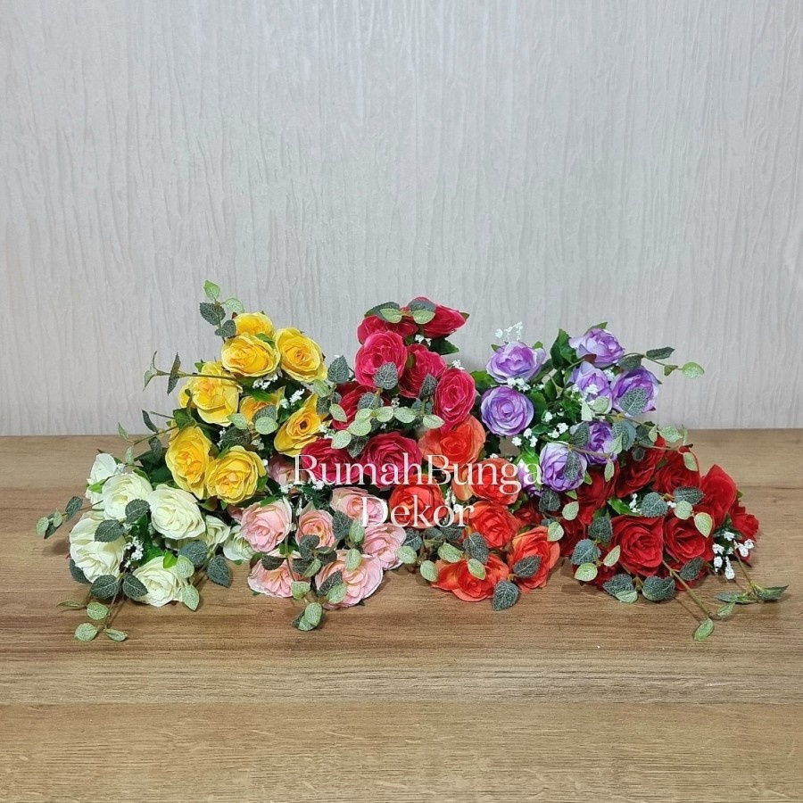 Jual Bunga Artificial Mawar Group / Baby Rose (Ada 7 Warna ) | Shopee ...