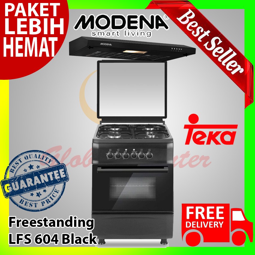 Paket Kompor Freestanding TEKA Linea LFS 604 dan Cooker Hood Modena PX ...