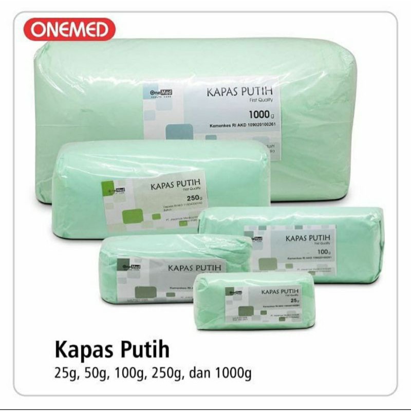 Jual Kapas Pembalut Kapas Putih 1000 gram Onemed Kapas Kesehatan ...