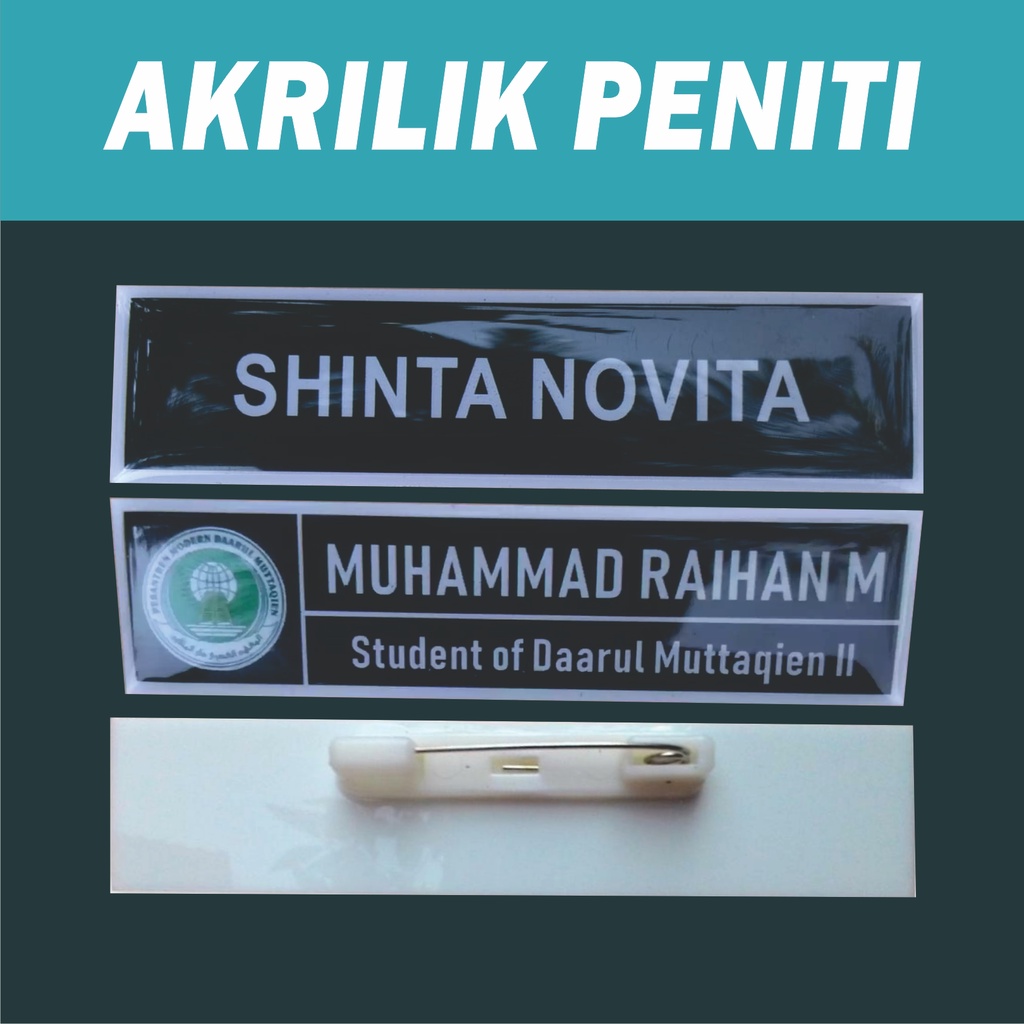 Jual Name tag Akrilik Peniti dan Magnet PxL 2x8 cm Indonesia|Shopee ...