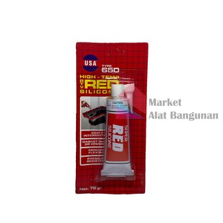 Jual Lem Red Silicone 70 gr USA / Lem Silikon Merah 70gr Type 650 / Lem ...
