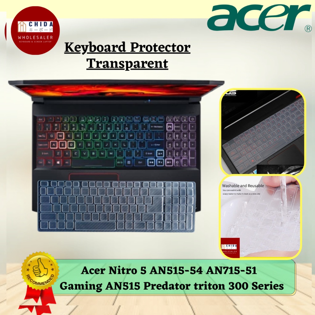 Jual Keyboard Protector Acer nitro 5 AN515-54 AN715-51 Gaming Predator ...