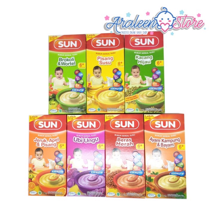 Jual paket usaha SUN Bubur Sereal Susu MPASI Bayi usia 6 bulan+ 120gr ...