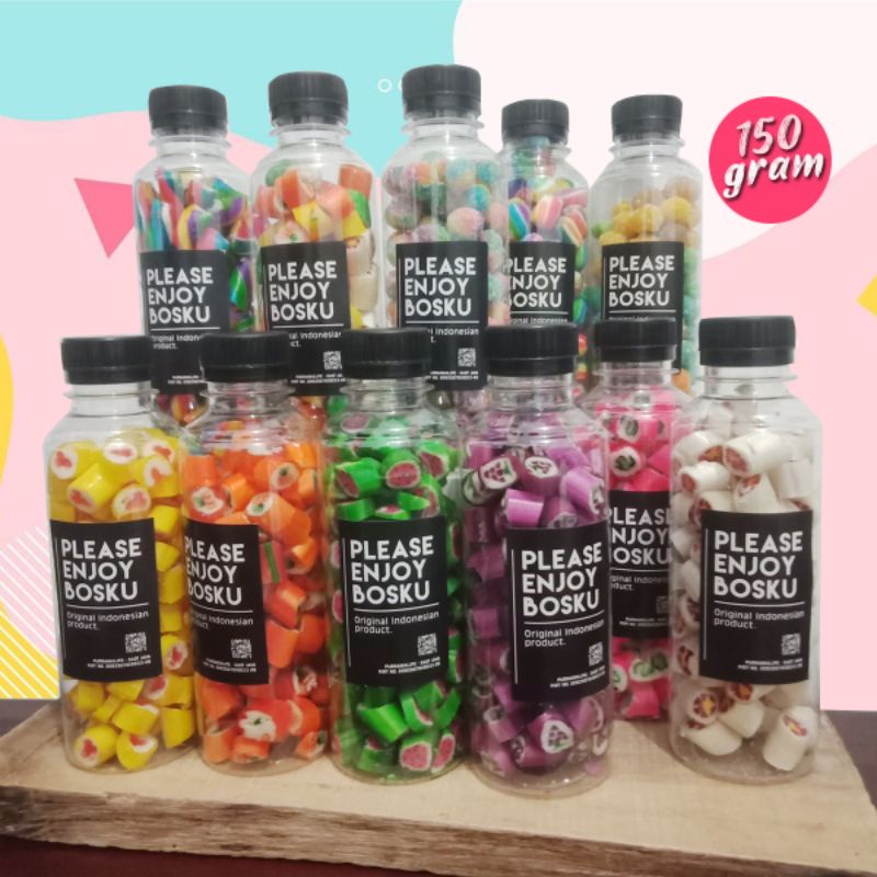 Jual Permen sticky candy 150gr marble pillow roll sweet rasa buah ...