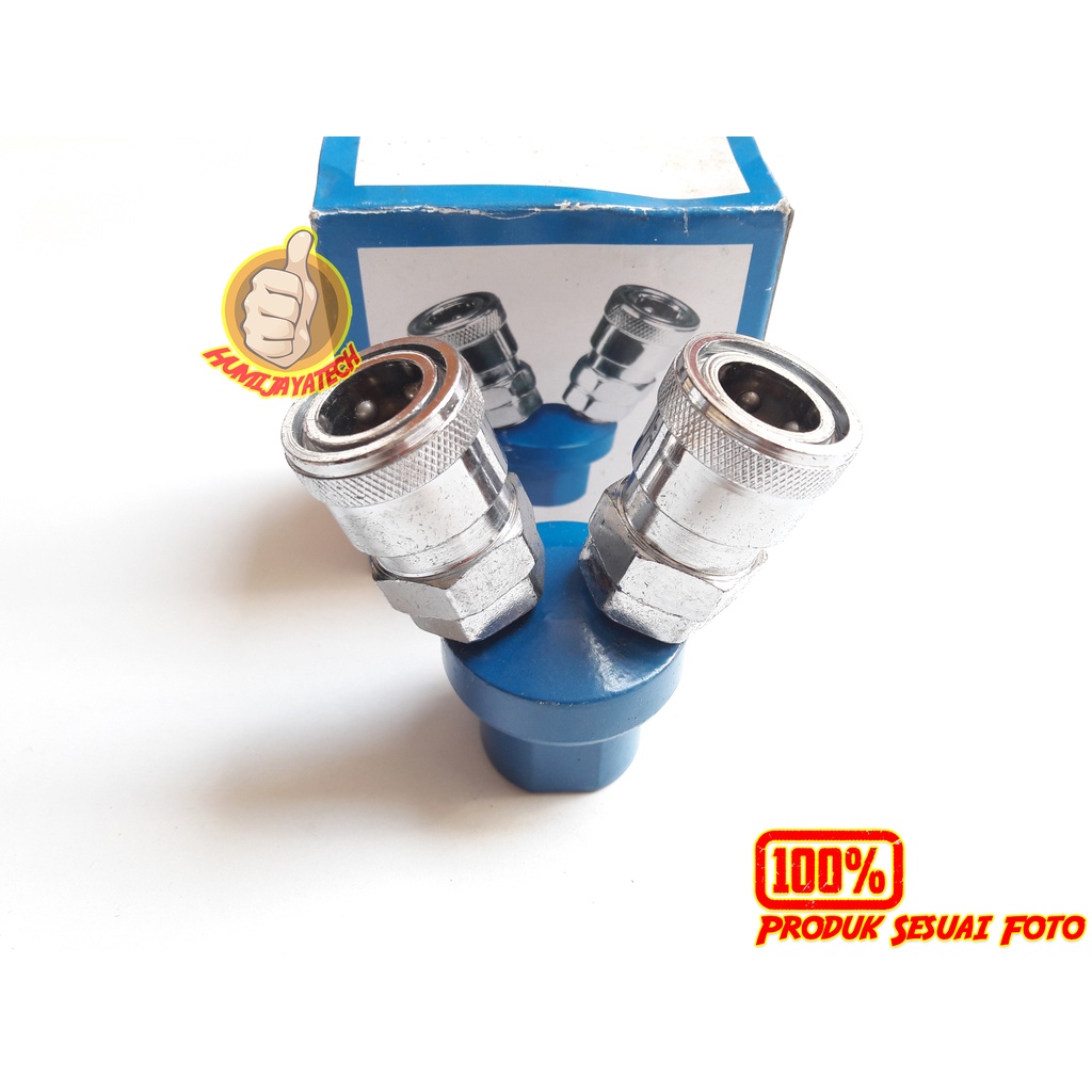 Jual Coupler Cabang 2 / Coupling Kompresor Cabang 2 | Shopee Indonesia
