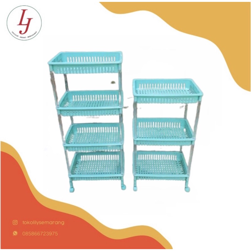 Jual Rak Emporium Susun 3/ Susun 4 Serbaguna Beroda (MURAH) | Shopee ...