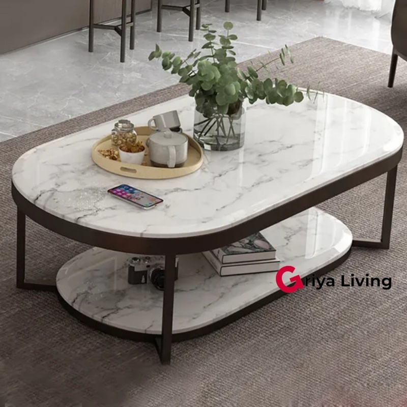 Jual coffe table marmer - meja tamu marmer | Shopee Indonesia
