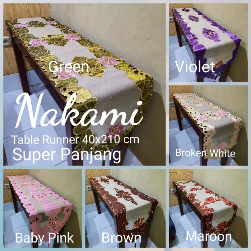 Obral Taplak Meja Panjang 40x210 cm Table Runner Bordir Mewah | Shopee ...