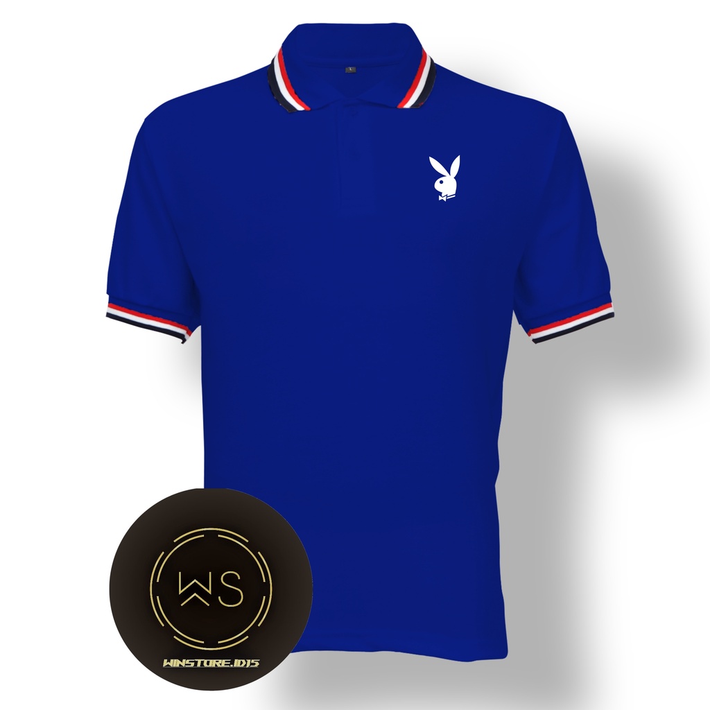 Jual Kaos tshirt polo PLAYBOY pria polos / logo list / baju kerah pria / kaos polo laki laki ...