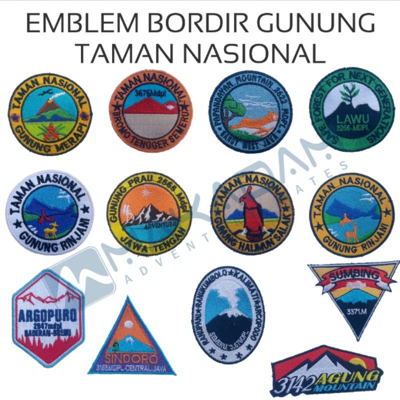 Jual emblem bordir patch gunung taman nasional | Shopee Indonesia Jual emblem bordir patch gunung taman nasional | Shopee Indonesia