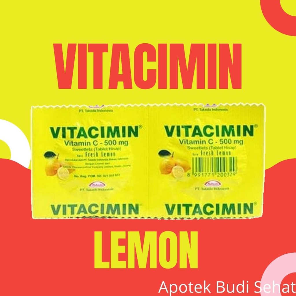 Jual Vitacimin Lemon Vitamin C 500mg Rasa Lemon Vitacimin Permen ...
