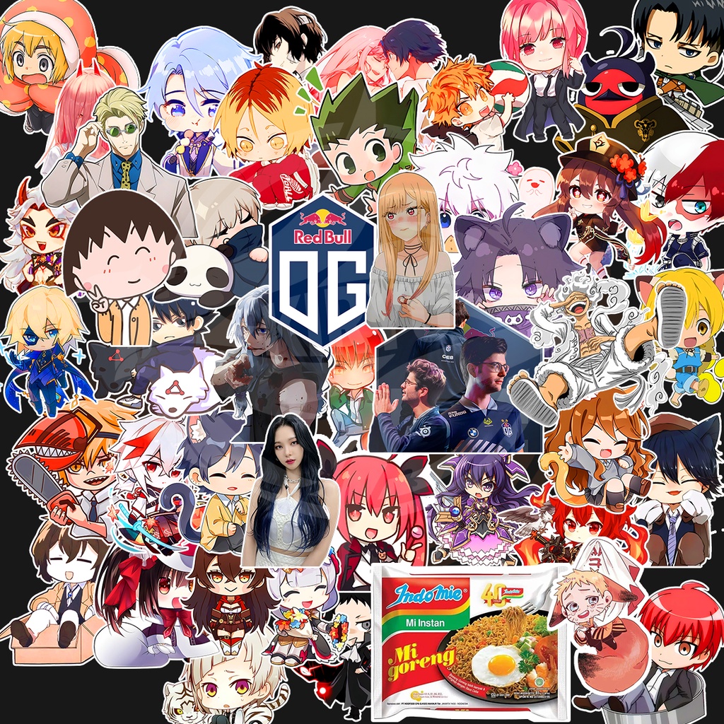 Jual Sticker Anime Game Holo Vtuber K-Pop Custom Gambar Bebas Satuan ...