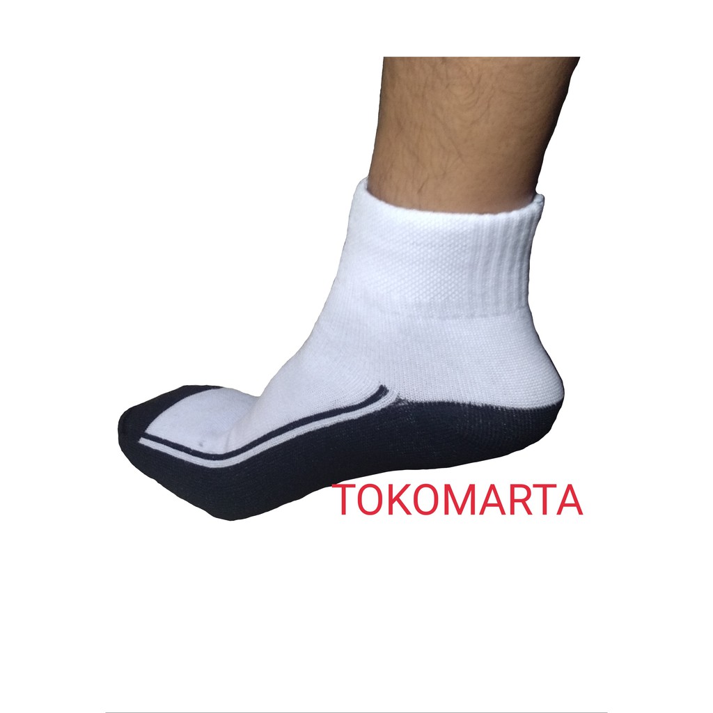 Jual Kaos Kaki Pendek Putih Telapak Hitam 12pasang Indonesiashopee Indonesia