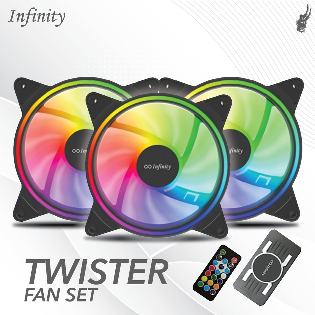 Jual FAN CASE INFINITY TWISTER RGB SET 3 in 1 (CONTROLLER + REMOTE + 3 ...
