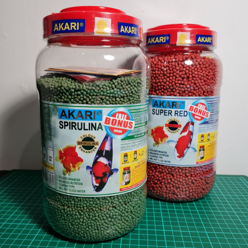 Jual PELET IKAN KOI PAKAN IKAN KOI SUPER RED DAN SPIRULINA AKARI 2mm 1 ...