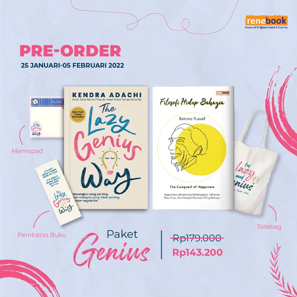 Jual BUKU THE LAZY GENIUS WAY + BONUS - KENDRA ADACHI | Shopee Indonesia