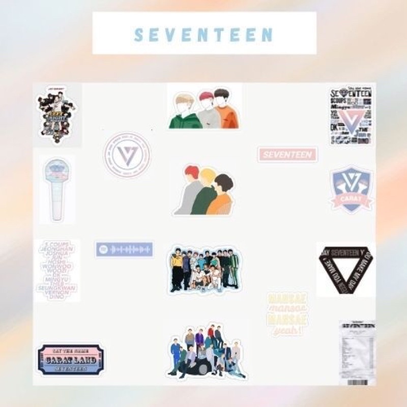 Jual SEVENTEEN stickers | aesthetic stickers seventeen carat SVT ( 16pc ...
