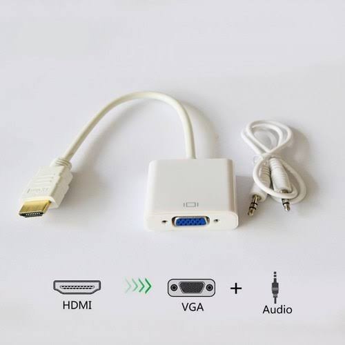 Jual HDMI to VGA Cable (Converter HDMI to VGA Cable) - Putih | Shopee ...