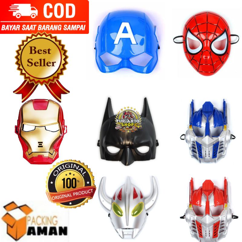 Jual PROMO (COD) MAINAN ANAK TOPENG SUPERHERO SPIDERMAN CAPTAIN AMERICA ...