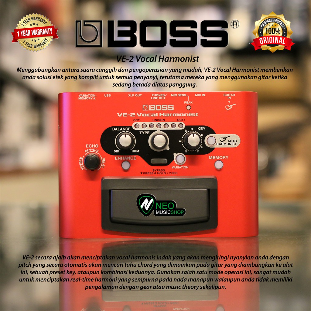 Jual Boss VE2 Vocal Harmonist Effects Processor Stompbox | Shopee Indonesia