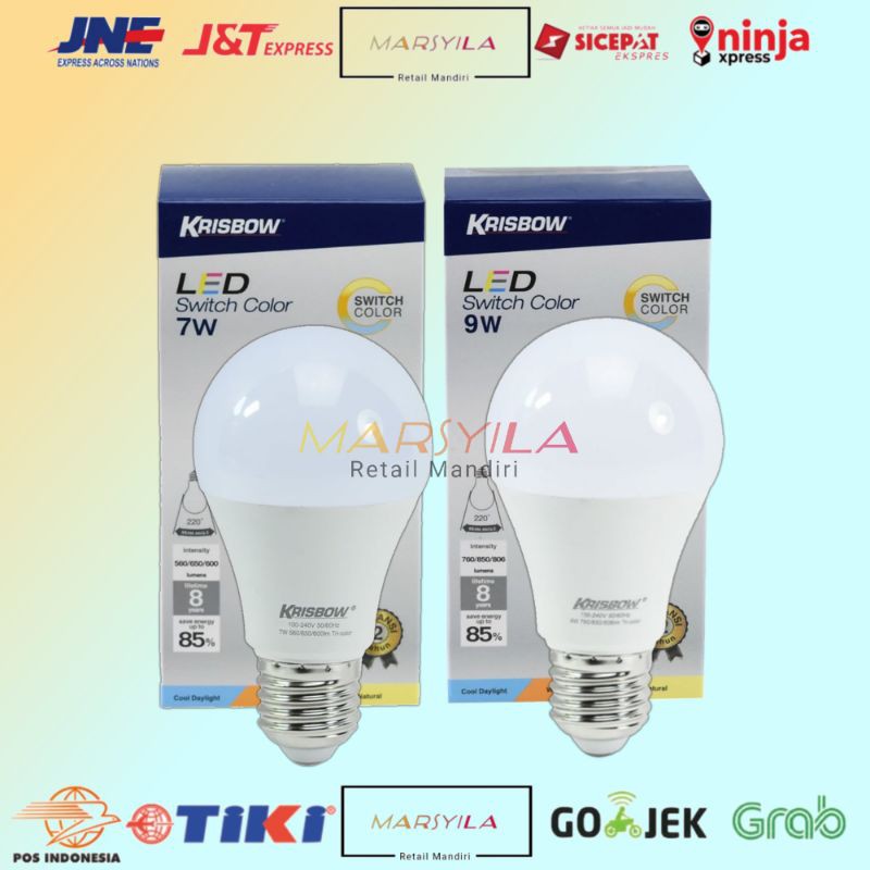 Jual Bohlam Lampu Led 3 Warna Krisbow Indonesia|Shopee Indonesia