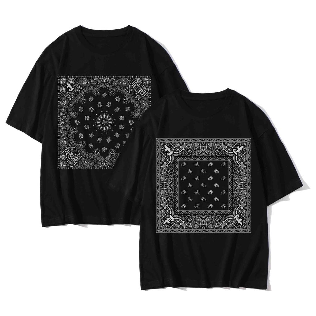 Jual Fakelab Tshirt Oversize Bandana Hitam / Kaos Unisex Black Paisley ...
