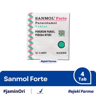 Jual Sanmol Forte Paracetamol 1 strip isi 4 tablet - San Mol obat panas ...
