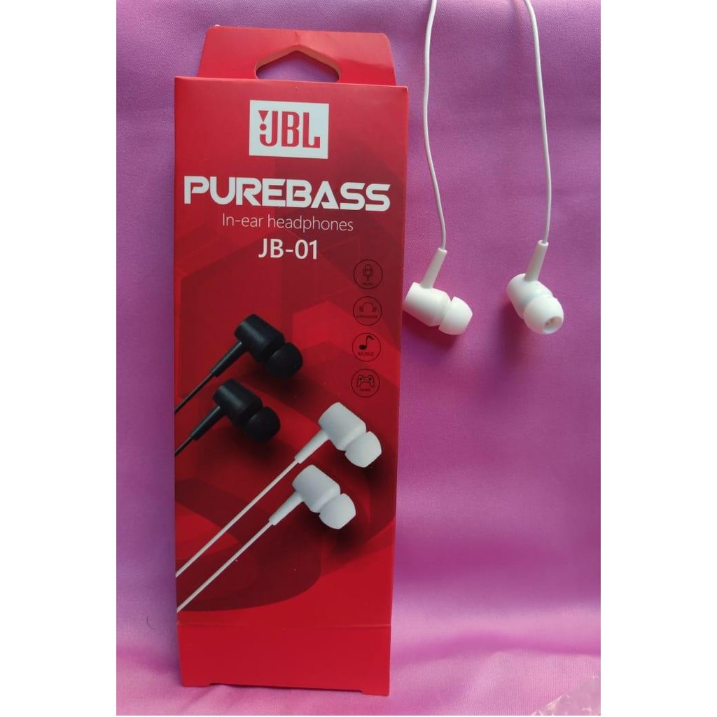HANDSFREE HEADSET EARPHONE PURE BASS UBL JB 01 PURE BASS EXTRA BASS
