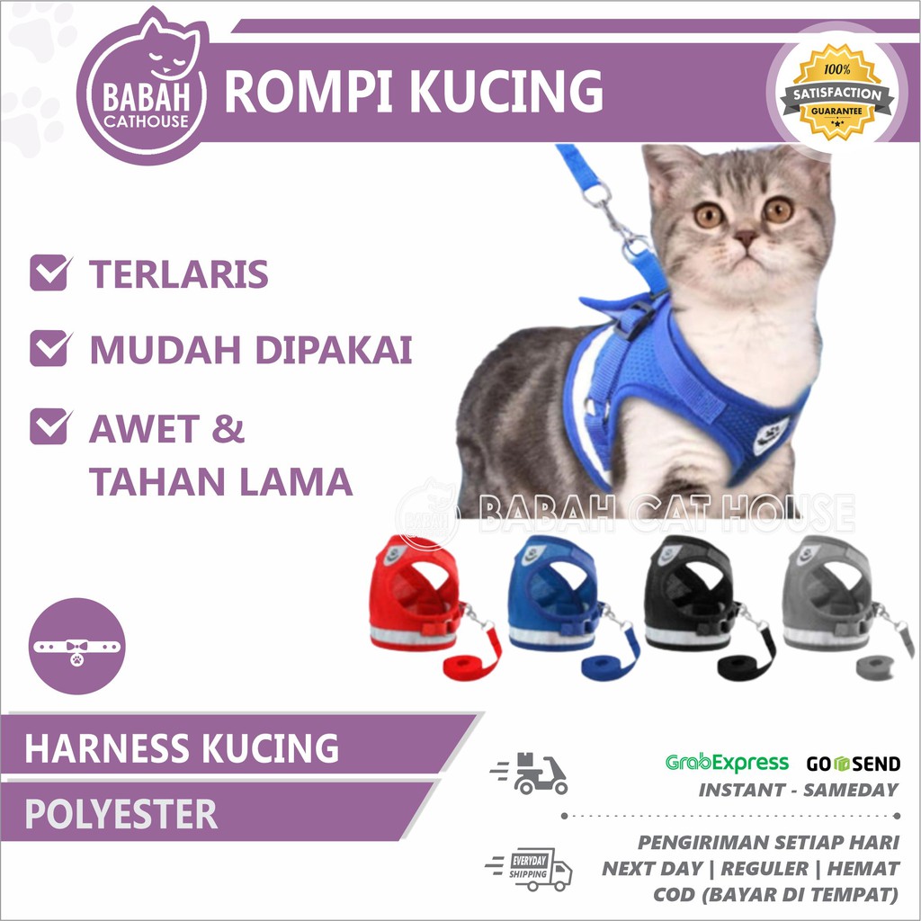 Jual HARNESS ROMPI Harnes Tali Tuntun Kucing Anjing Aksesoris Mainan ...
