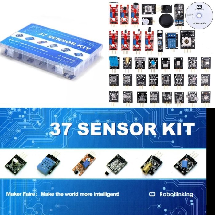 Jual High Quality Sensor Kit 37 in 1 Box + CD Tutorial for Arduino ...